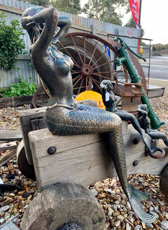 MERMAID extra large - cast iron statue water feature – IHR VINTAGE ANTIQUES